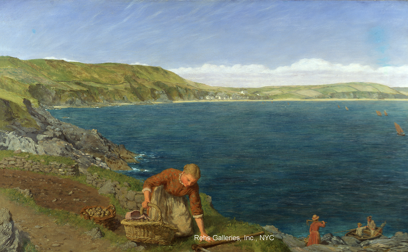 "On The Coast of Devon" Allan J. Hook (Born 1853)