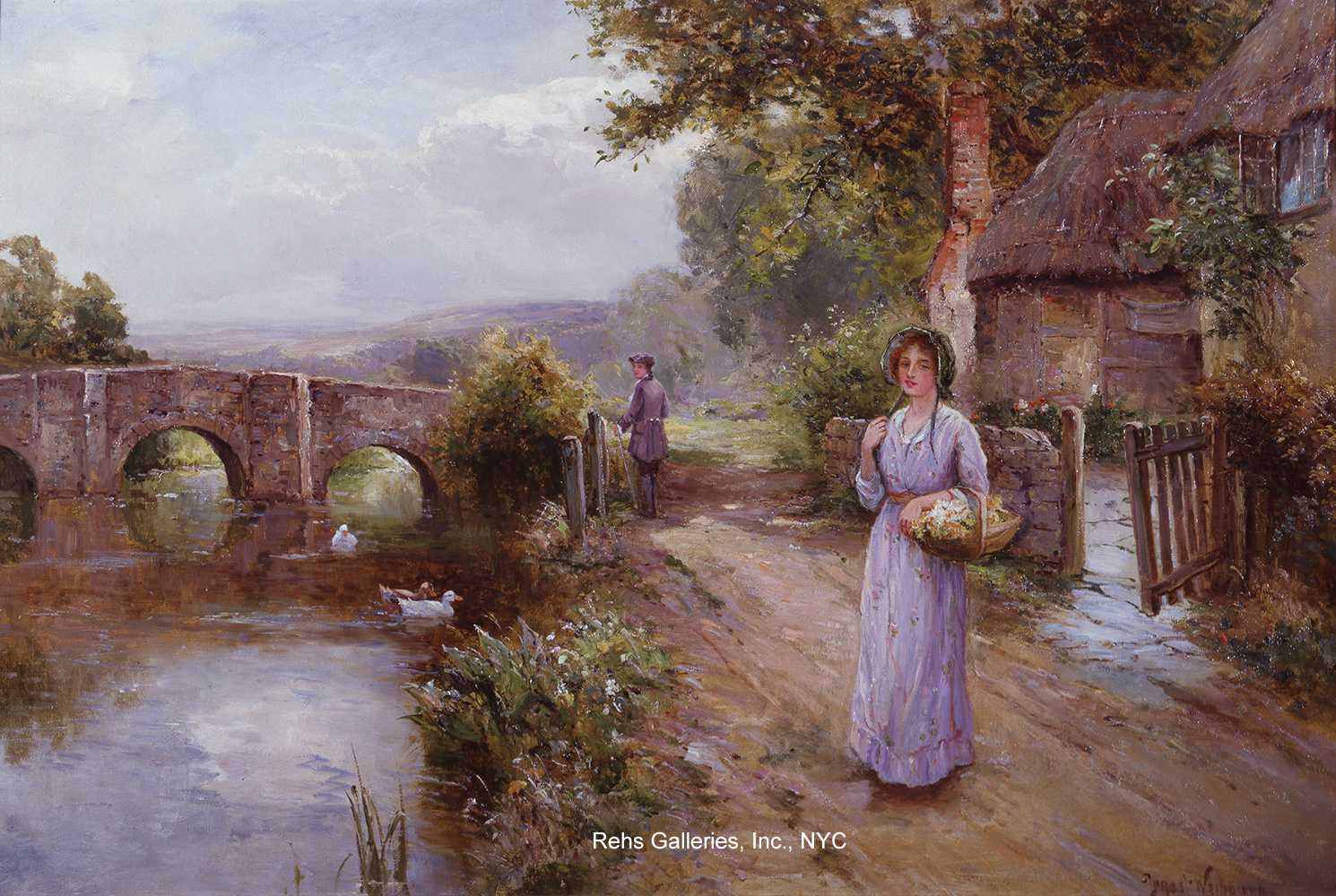 Outside the Cottage - Ernest Walbourn - Rehs Galleries