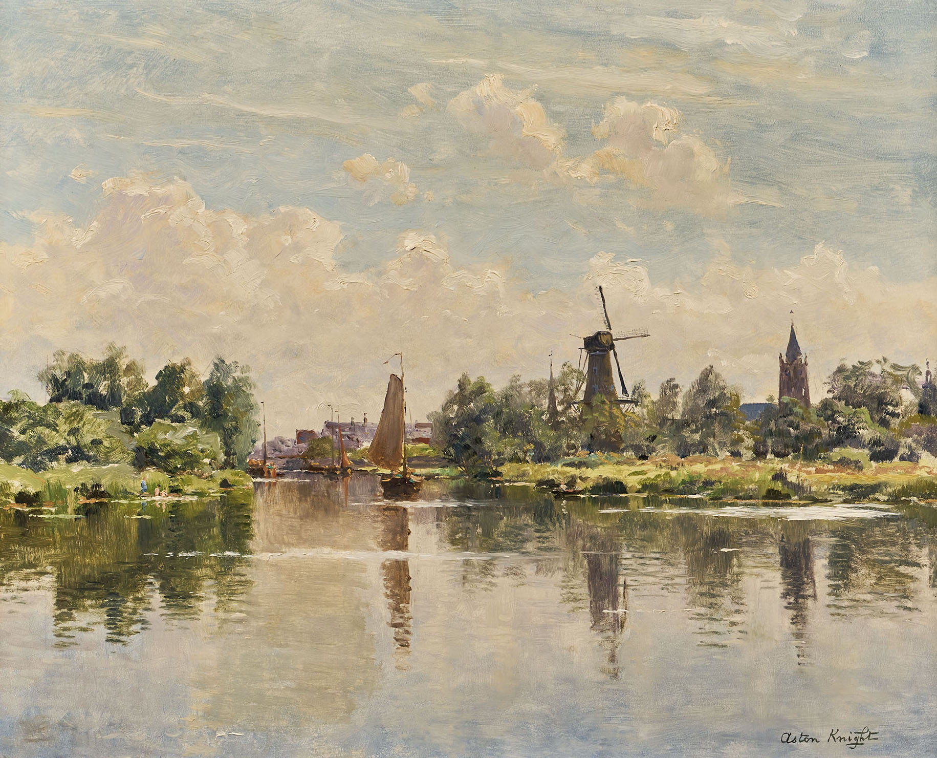 Dutch Sloop Departing - Louis Aston Knight - Rehs Galleries