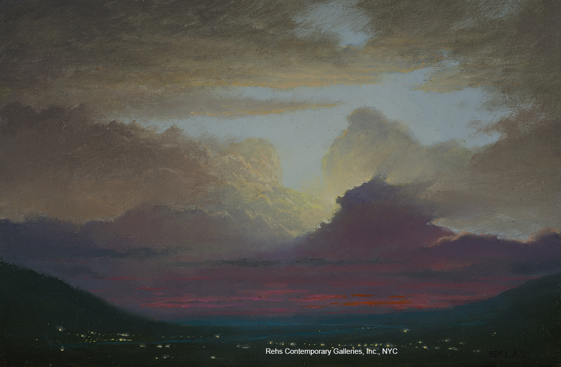 Painting of the Day (SOLD) Ken Salaz's "Final Lights Over Hunter ...